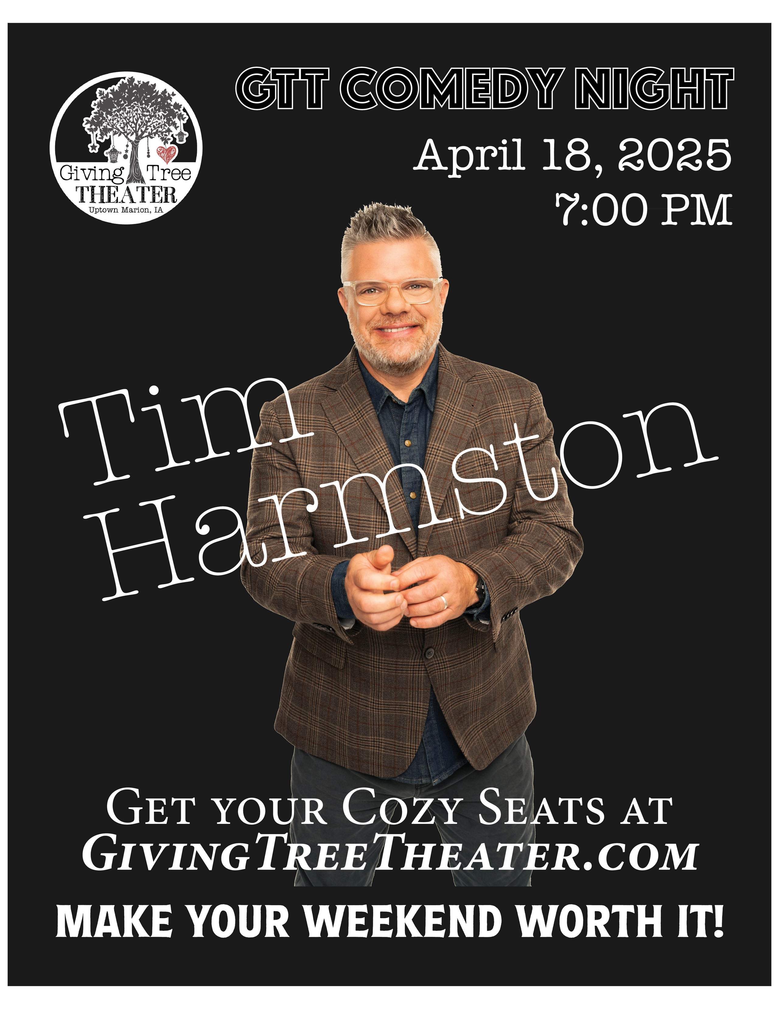 04/18/25 - GTT Comedy Night - Tim Harmston - 7:00 PM | Giving Tree Theater